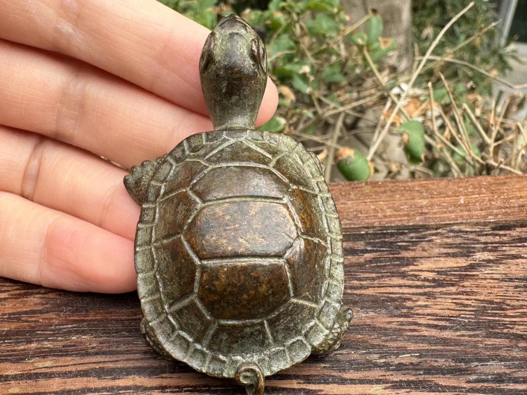 Copper Turtle Statue Tank Decor Tea Pet Collectible Feng Shui Ornaments ...