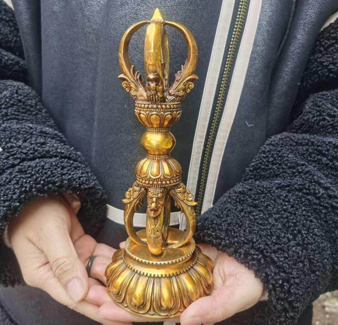 Nepal Brass Vajra, Creative Handmade Buddha Vajra With Base, Copper ...