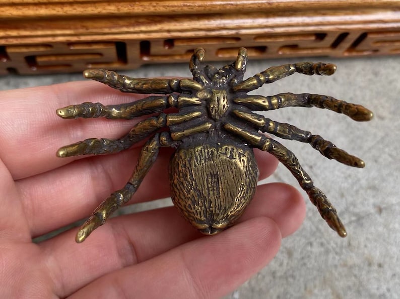 Solid Copper Spider Statue Tank Decor Brasstaurus Insect - Etsy