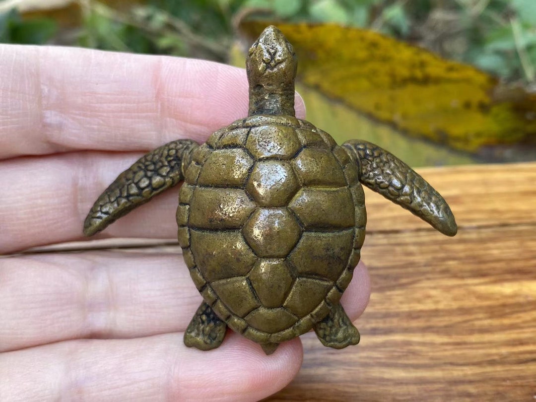 Vintage Copper Turtle Statue, Bronze Collectibles Figures for Home ...