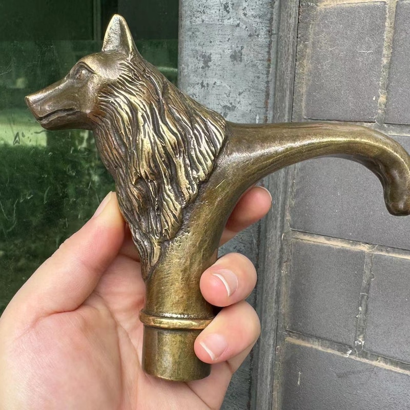Carved Cane Wolf - Etsy
