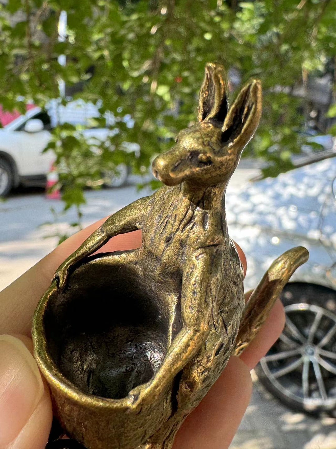 Copper Kangaroo Statue, Australia Lucky Animal Figure, Home Desk ...