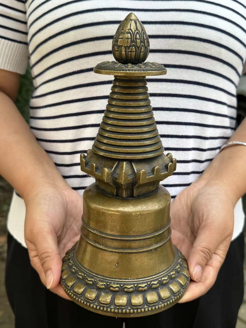 Nepal Copper Buddha Stupa, Buddhist Souvenir Bodhi Tower, Tibetan ...