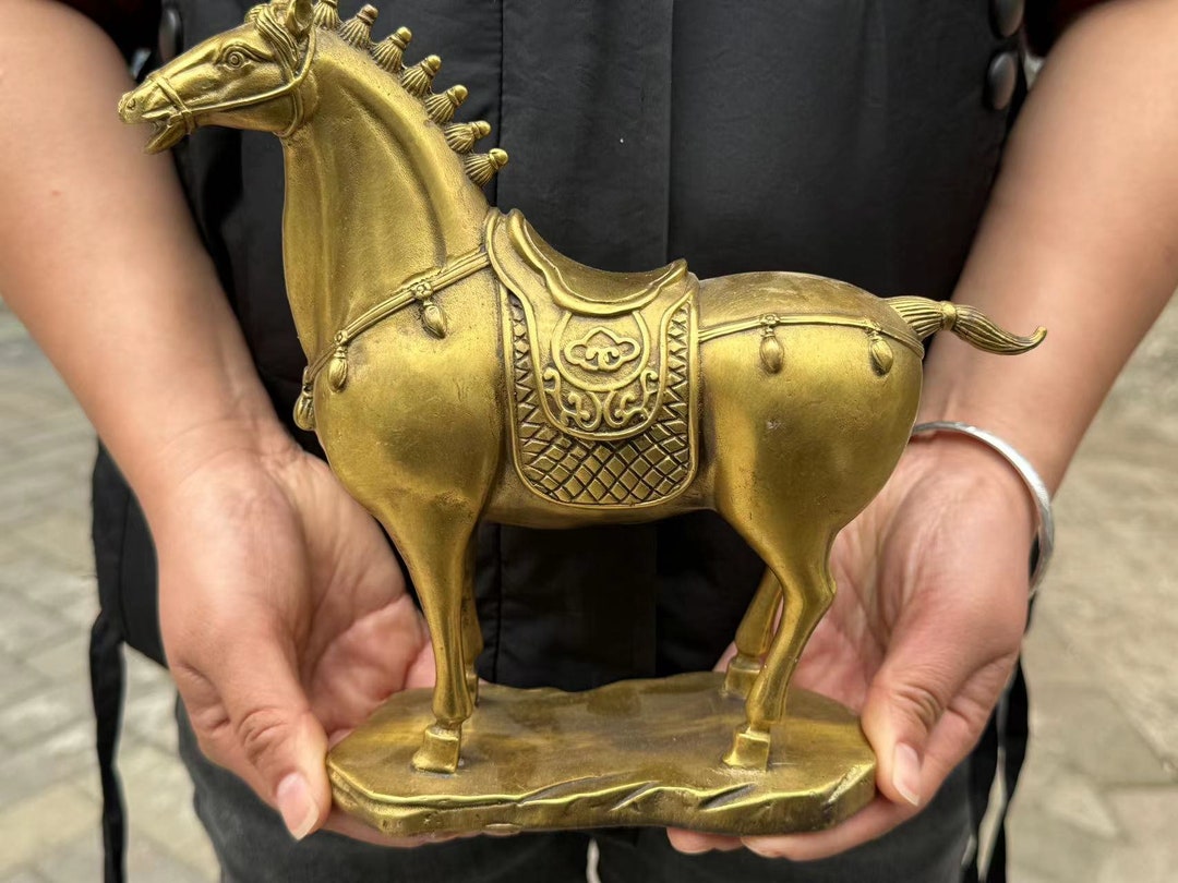 Copper War Horse Sculpture Home Ornaments Fengshui Decorations ...