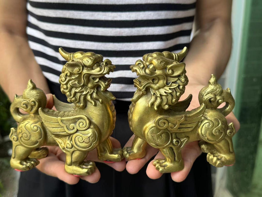 A Pair Feng Shui Pi Yao/pi Xiu for Wealth Animal Luck Figurine Beasts ...