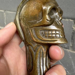 Vintage Copper Cane Walking Stick,fengshui Brass Hand Carved Crutch ...