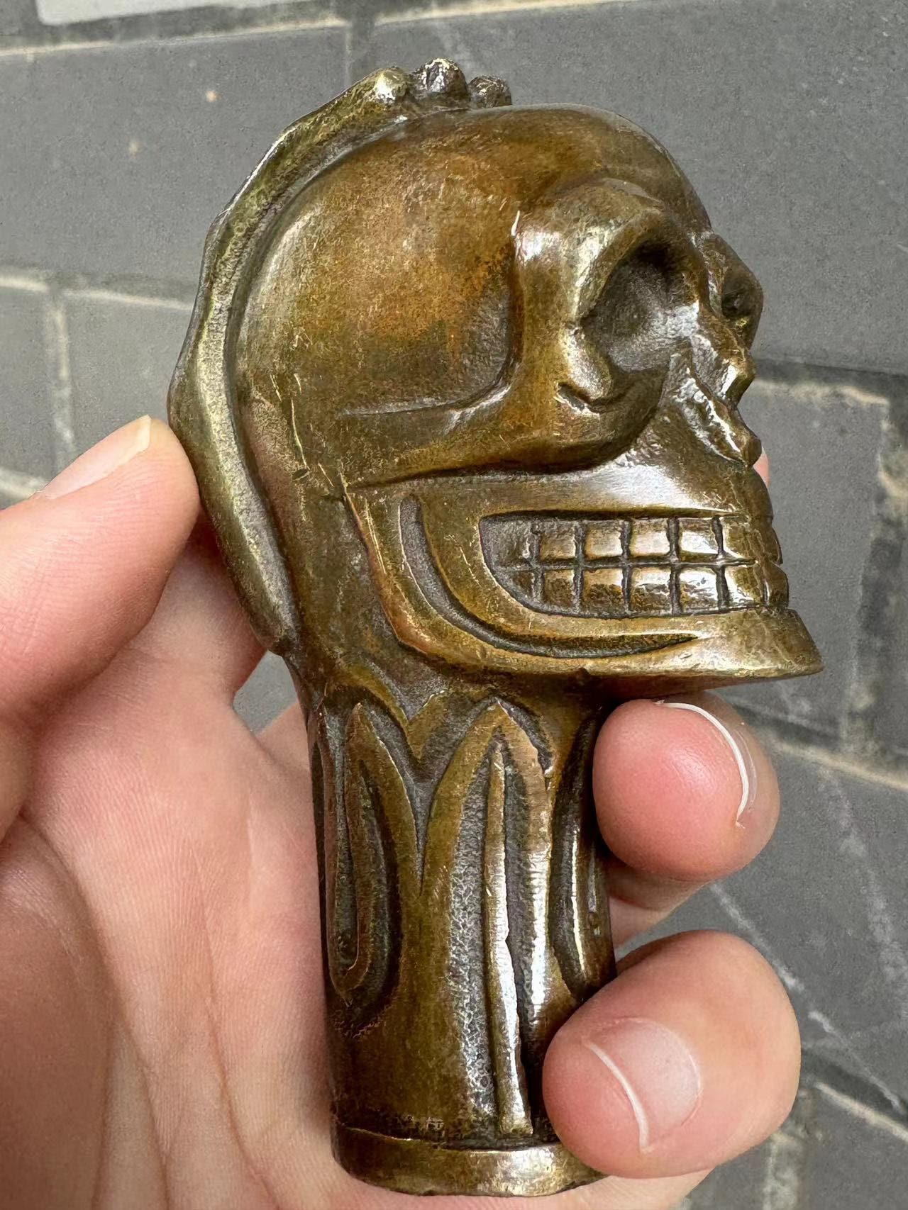 Vintage Copper Cane Walking Stick,fengshui Brass Hand Carved Crutch ...