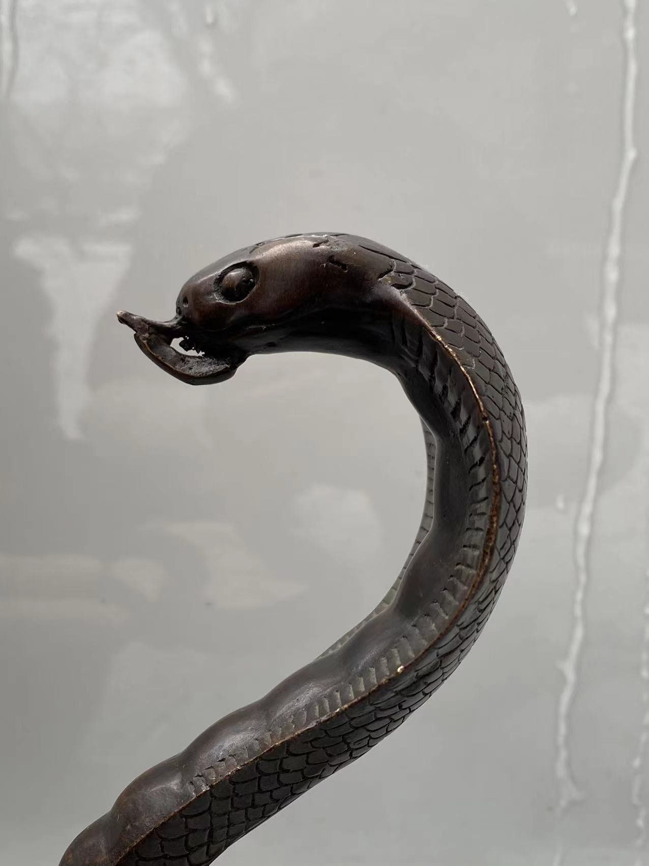 Copper Snake Sculpture Ornaments Fengshui Office Decor Lucky Animals ...