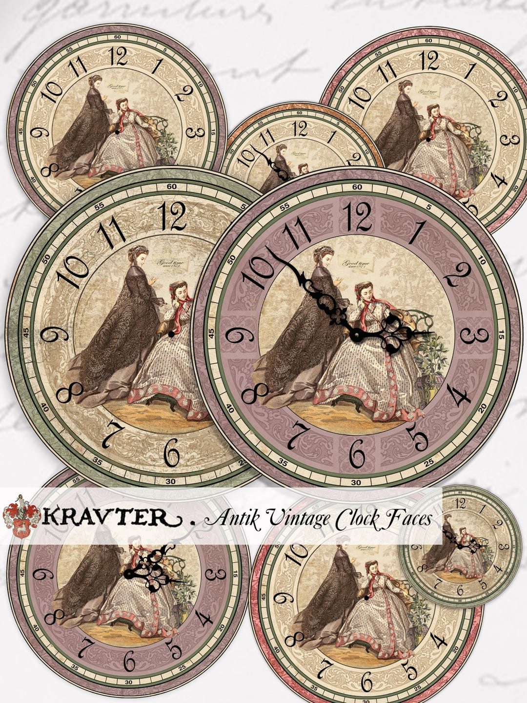 Clock Dial Clock Face Vintage Antique Look Printable Clock Face Vintage ...