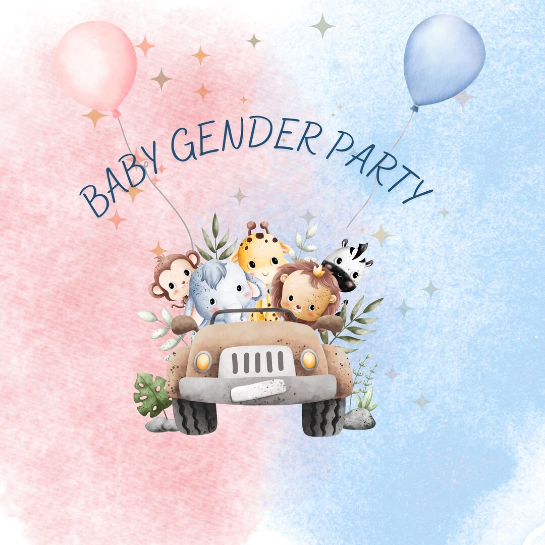 Baby Gender Party, Baby Shower Invitation Card, Gender Party, Editable ...