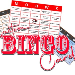 100 UNIQUE Custom Bingo Cards - Etsy