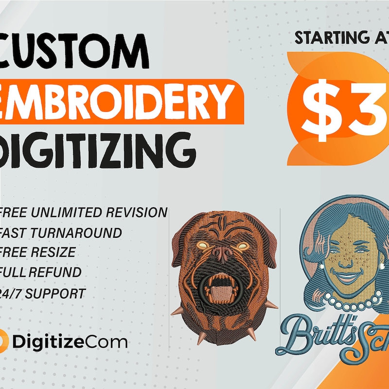 Digitized Embroidery - Etsy