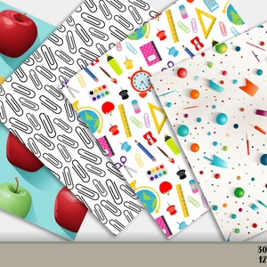 Back to School Digital Papers, Teacher Patterns, Back to School Pattern ...