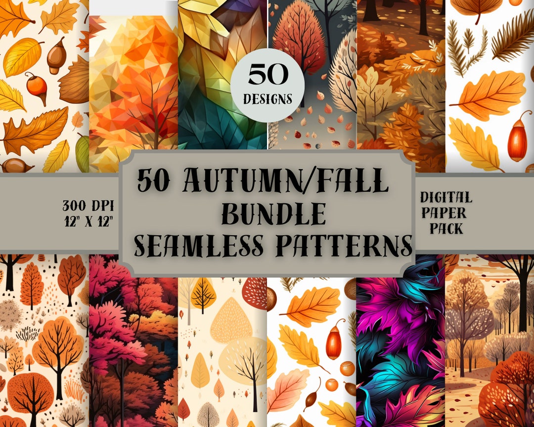 50 Autumn/fall Themed Bundle of Trees, Leaves, Acorns & Forests in ...