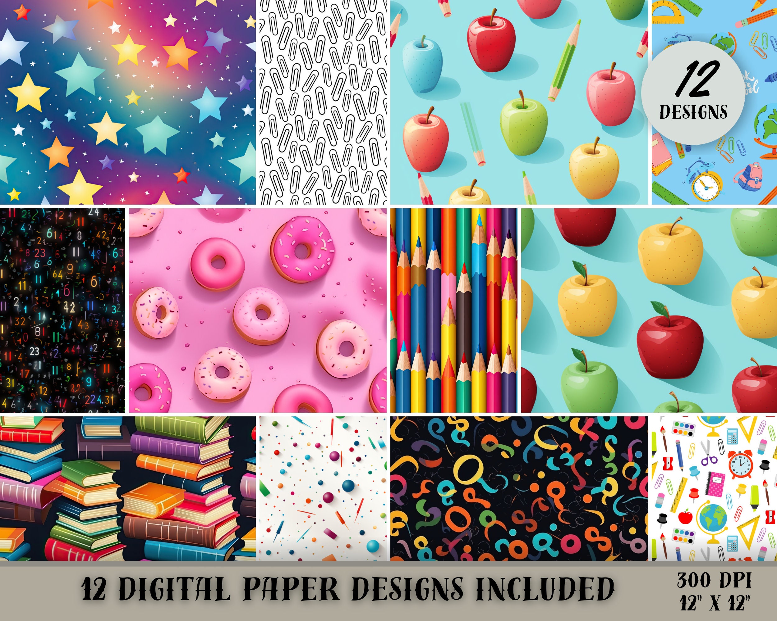Back to School Digital Papers Teacher Patterns Back to - Etsy