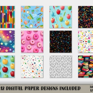 Back to School Digital Papers, Teacher Patterns, Back to School Pattern ...