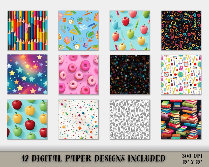 Back to School Digital Papers Teacher Patterns Back to - Etsy