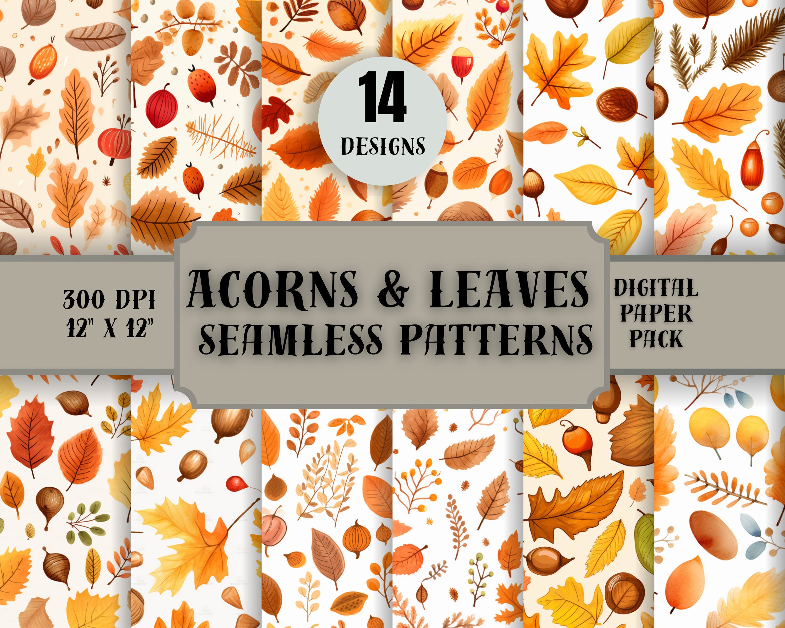 50 Autumn/fall Themed Bundle of Trees, Leaves, Acorns & Forests in ...