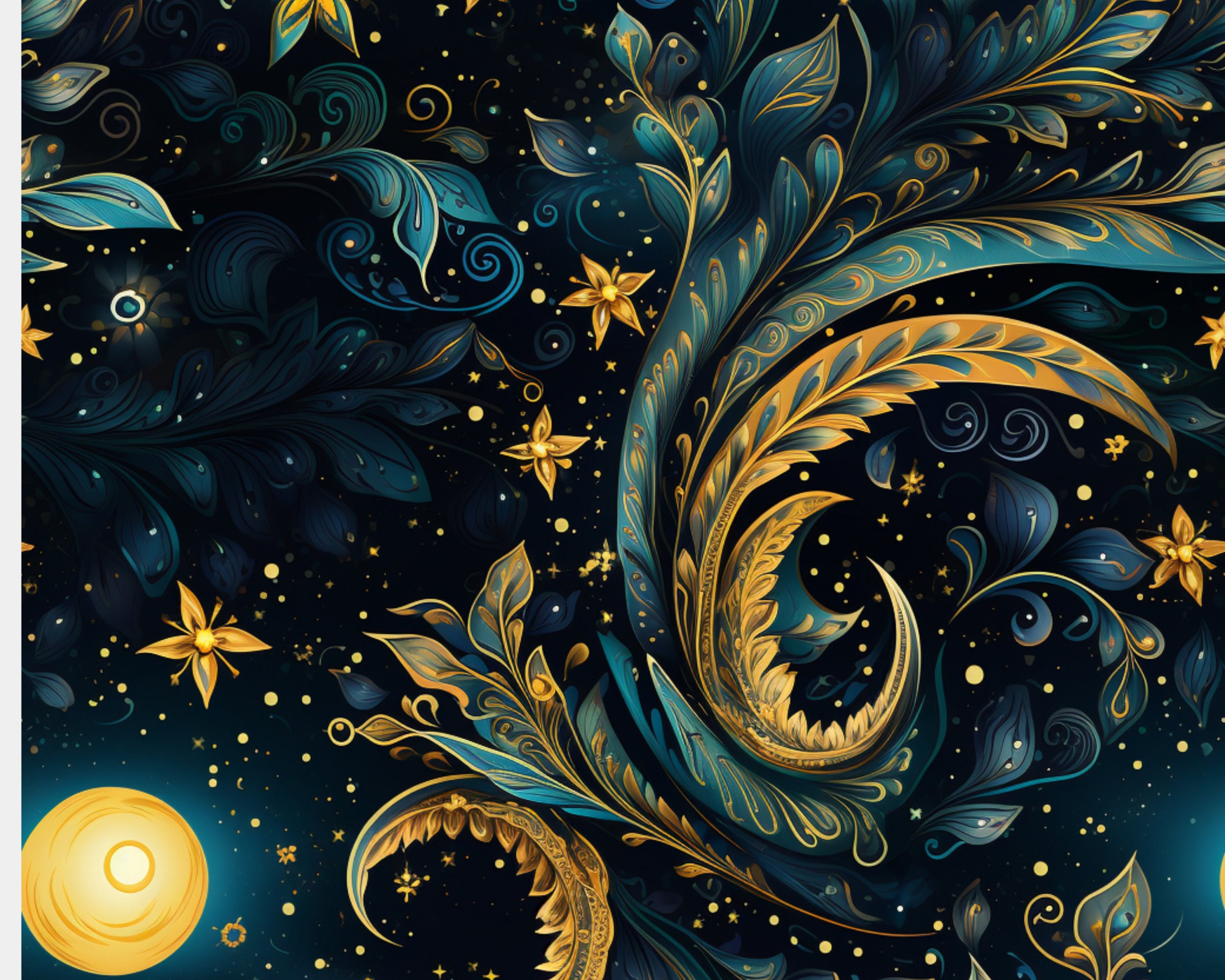 Starry Night Sky Digital Paper, Galaxy Digital Paper With Moon ...