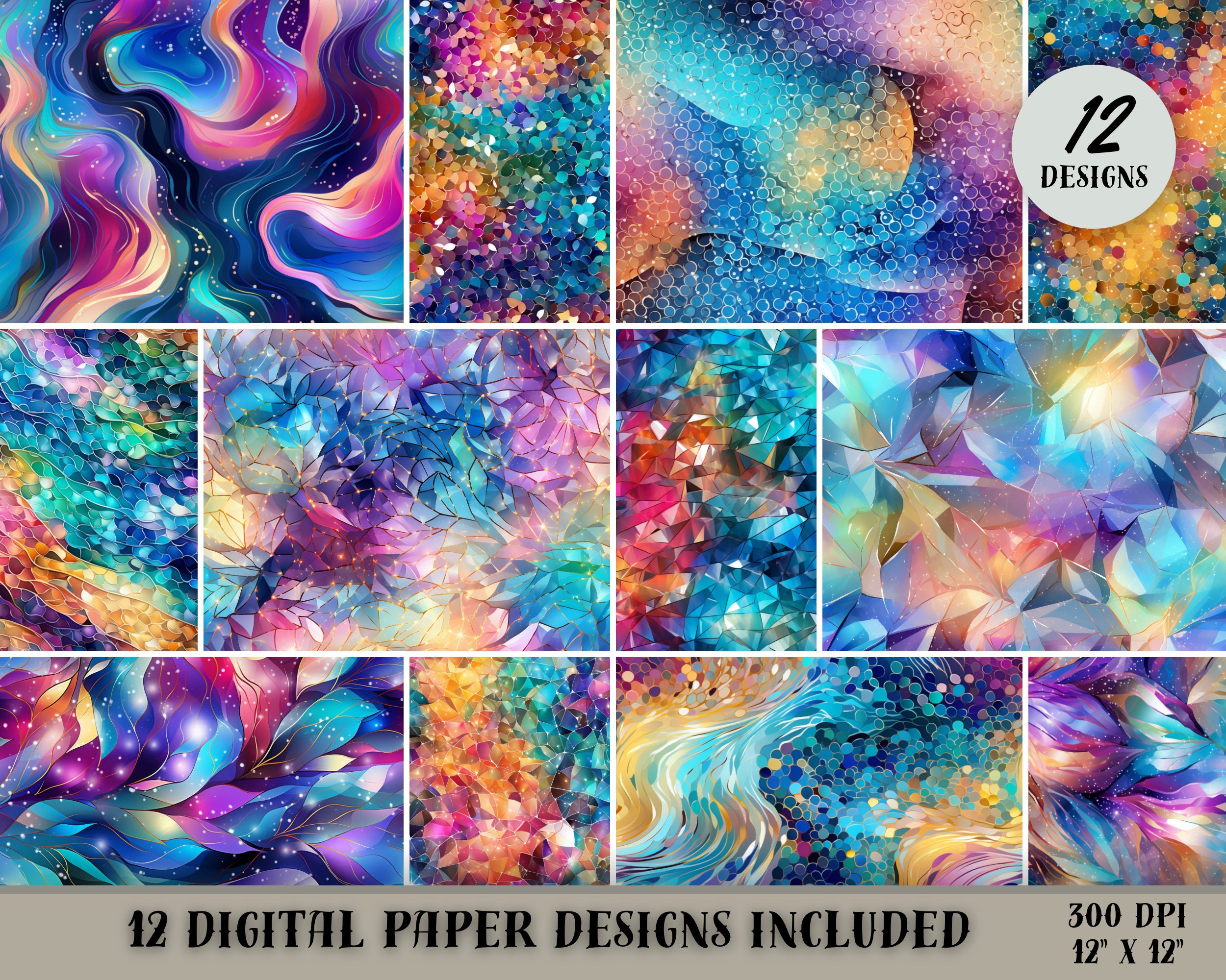 Rainbow Glitter & Shimmer Textures, Iridescent Glitter Backdrop ...