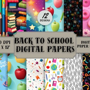 Back to School Digital Papers, Teacher Patterns, Back to School Pattern ...