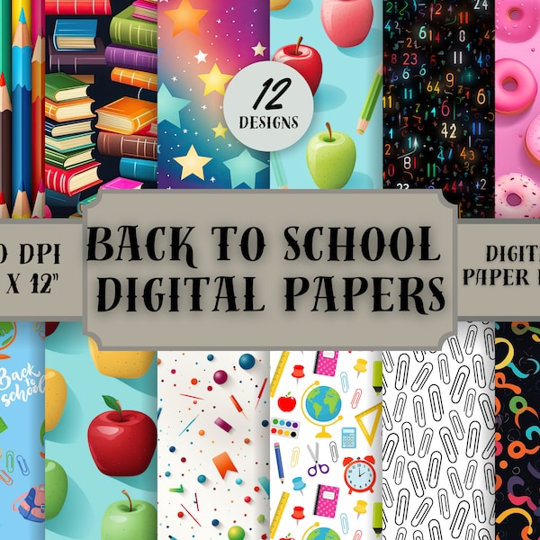School Digital Background - Etsy