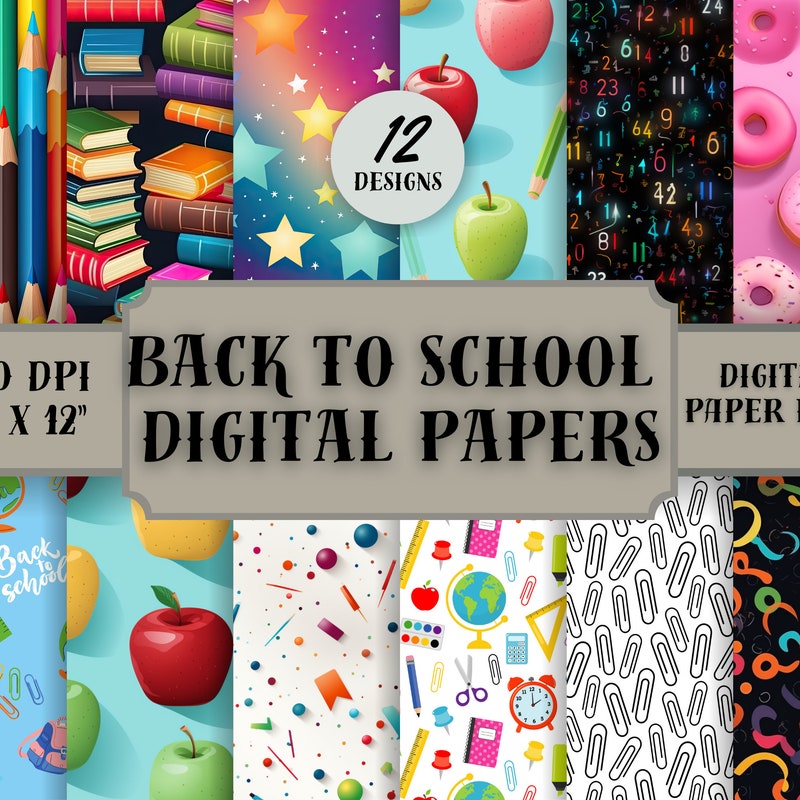 School Digital Background - Etsy
