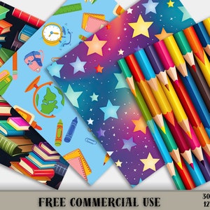 Back to School Digital Papers, Teacher Patterns, Back to School Pattern ...