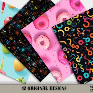 Back to School Digital Papers, Teacher Patterns, Back to School Pattern ...