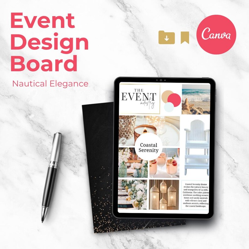 Event Planning Mood Board Template | Editable Canva Design (digital ...