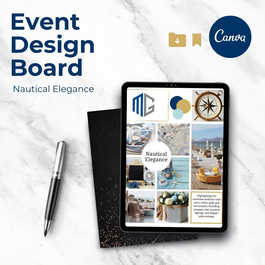 Event Planning Design Board Template | Editable Canva Mood Board - Etsy