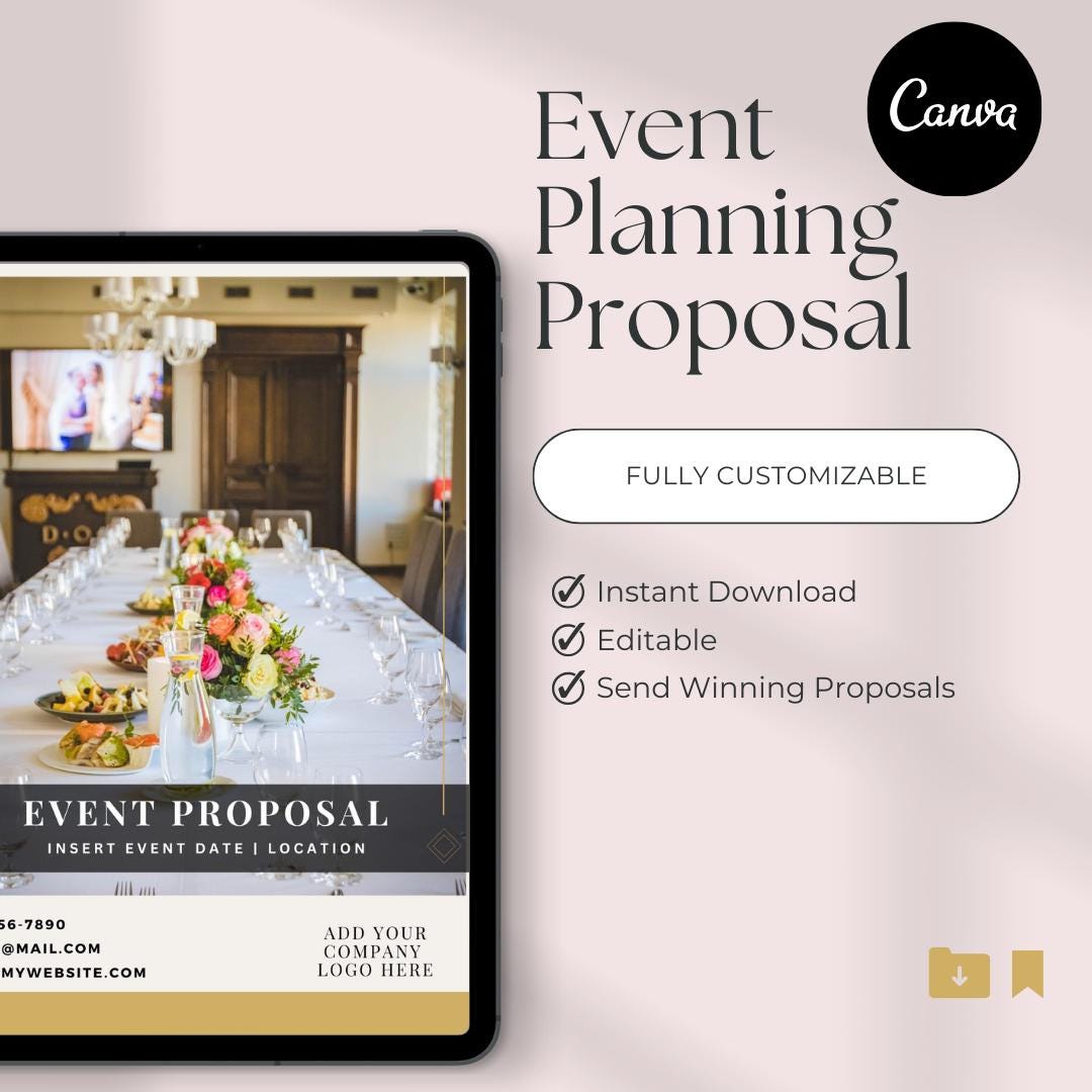 Elegant Corporate Event Proposal Template | Editable & Customizable in ...