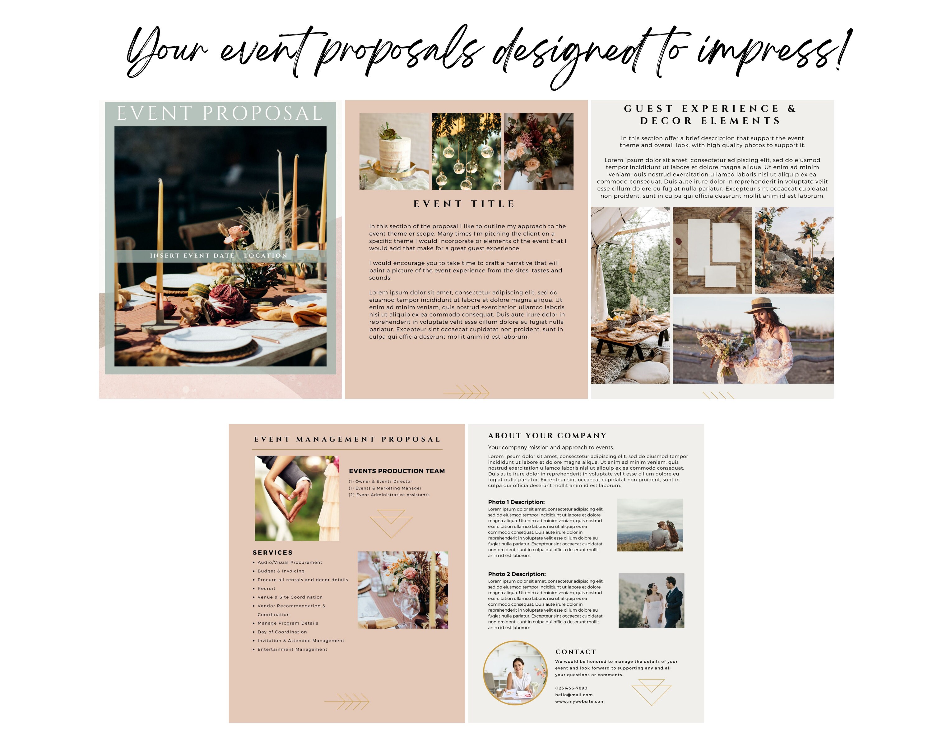 Event Planning Proposal | Canva Template | Wedding Planner | Winning ...