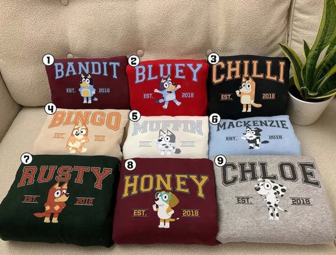 Muffin Cupcake Heeler Sweatshirt Bluey And Bingo Comfort Etsy Australia