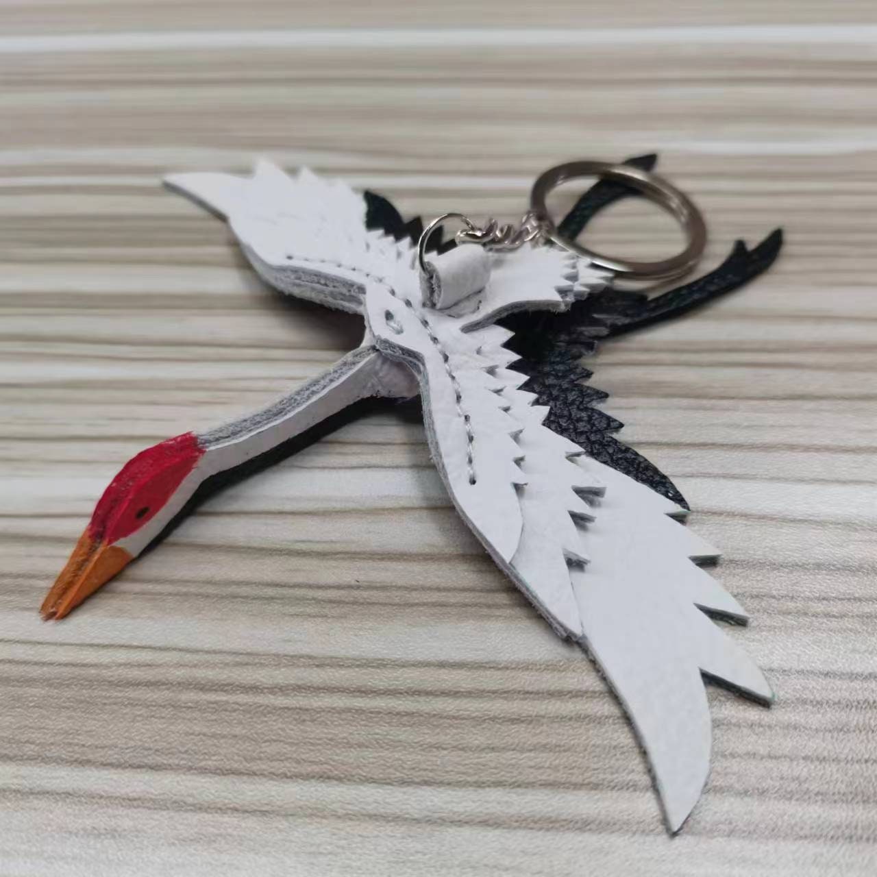 Custom Leather Key Chain,personalized Crane Bag Charm,unique Birthday ...