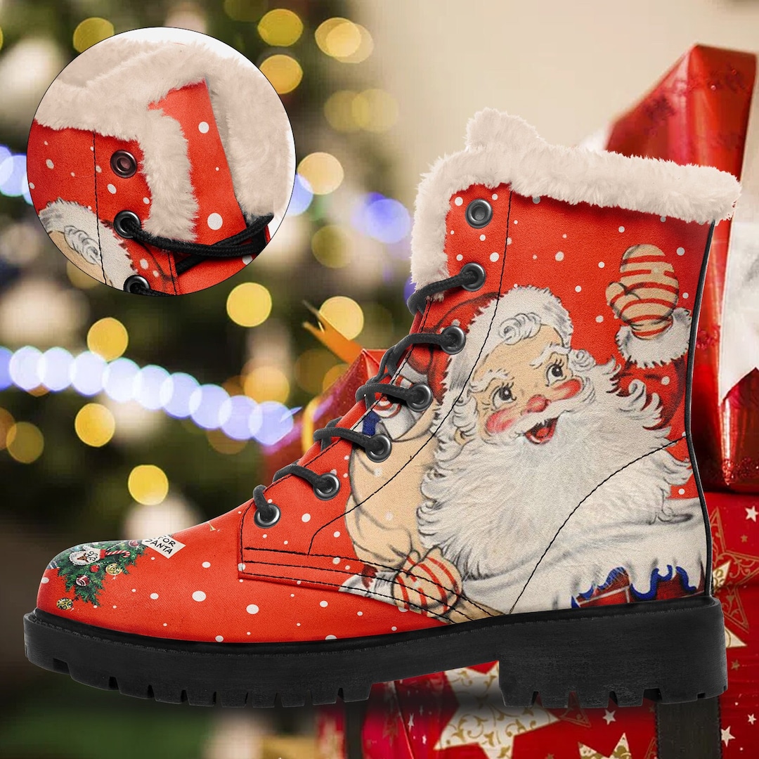 Custom Christmas Boots,women Winter Lace up Ankle Boots,fashion Men's ...