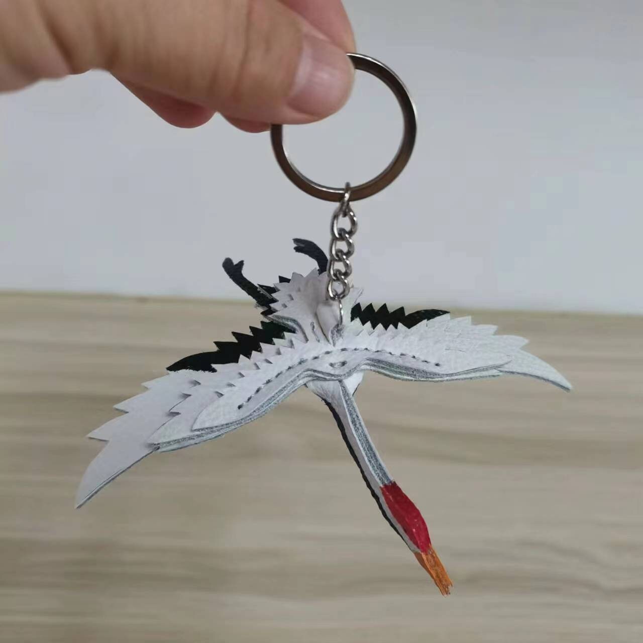 Custom Leather Key Chain,personalized Crane Bag Charm,unique Birthday ...