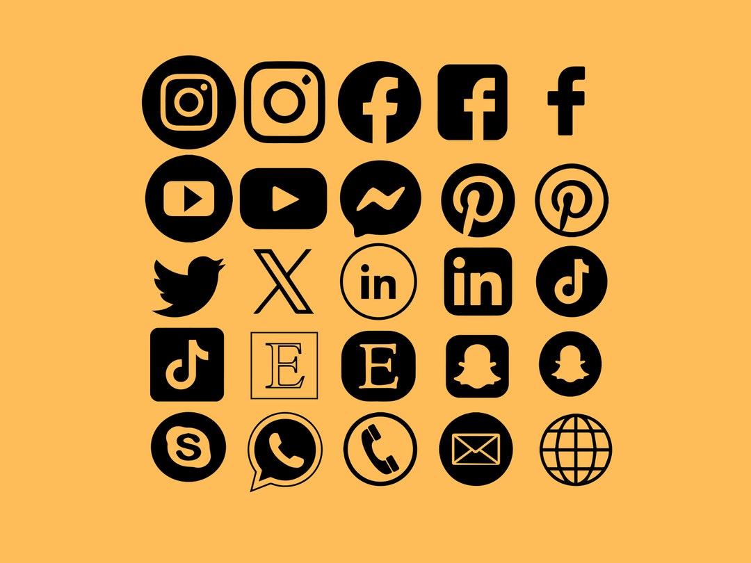 Social Media Icons Pack Transparent Background Svg,png,jpg,eps,ai ...