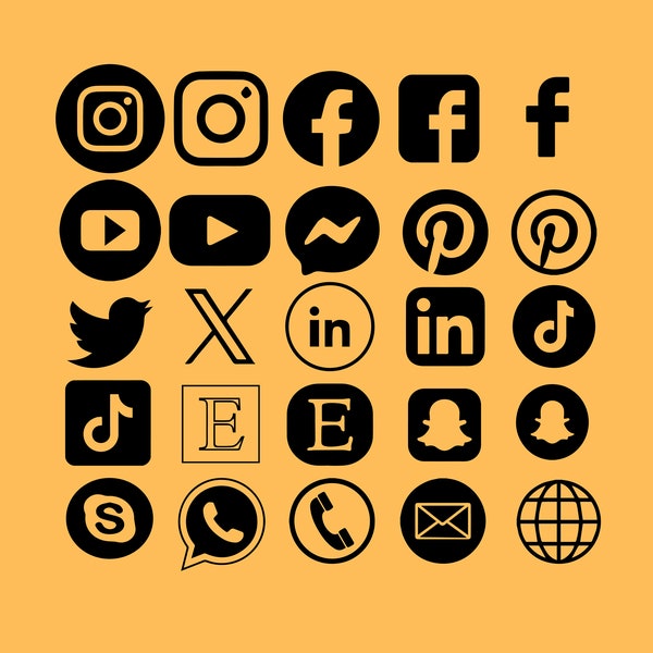 Social Media Icons - Etsy
