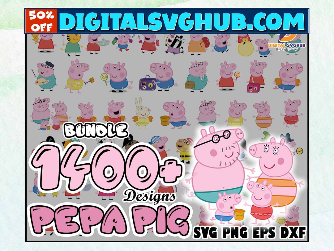 Peppa Pig Svg Bundle Peppa Pig Svg Files for Cricut Peppa - Etsy