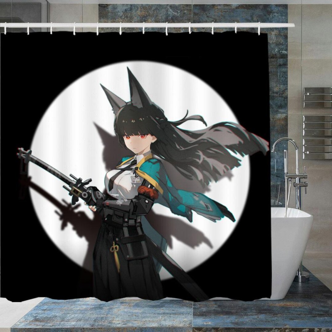 Anime Zenless Zone Zero ZZZ Hoshimi Miyabi Shower Curtain Bathroom ...