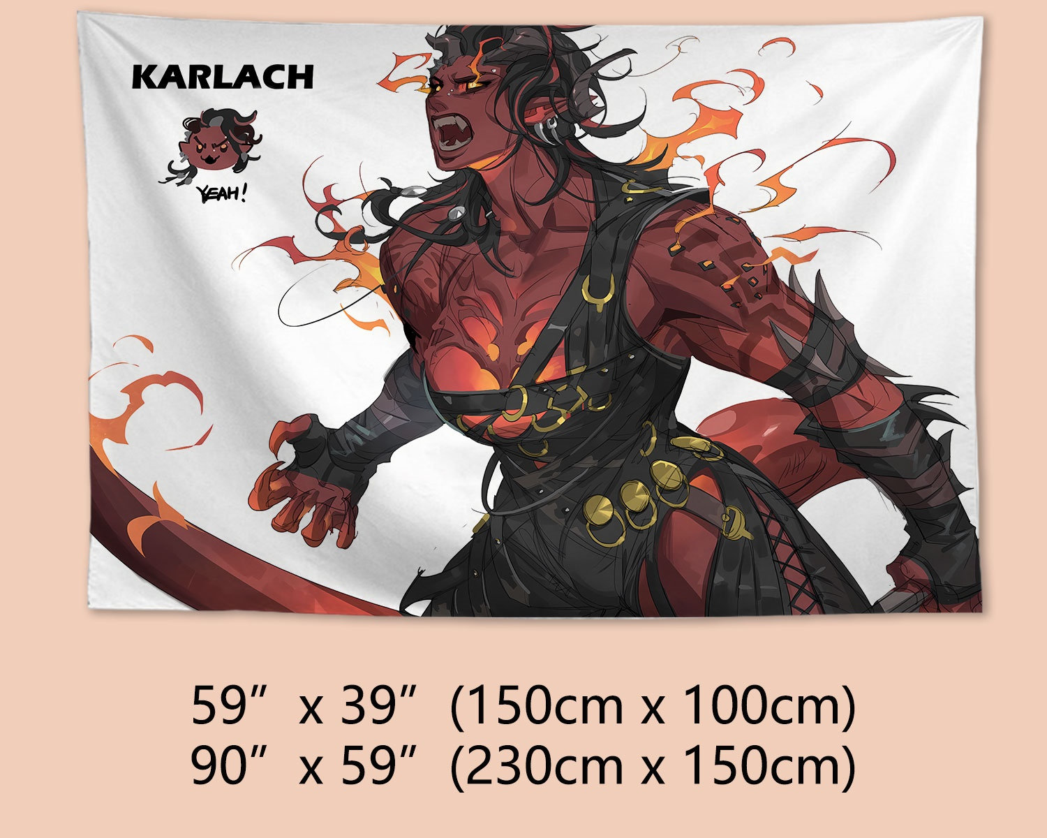 Anime Tapestry Wall Hanging Baldur's Gate 3 Karlach - Etsy