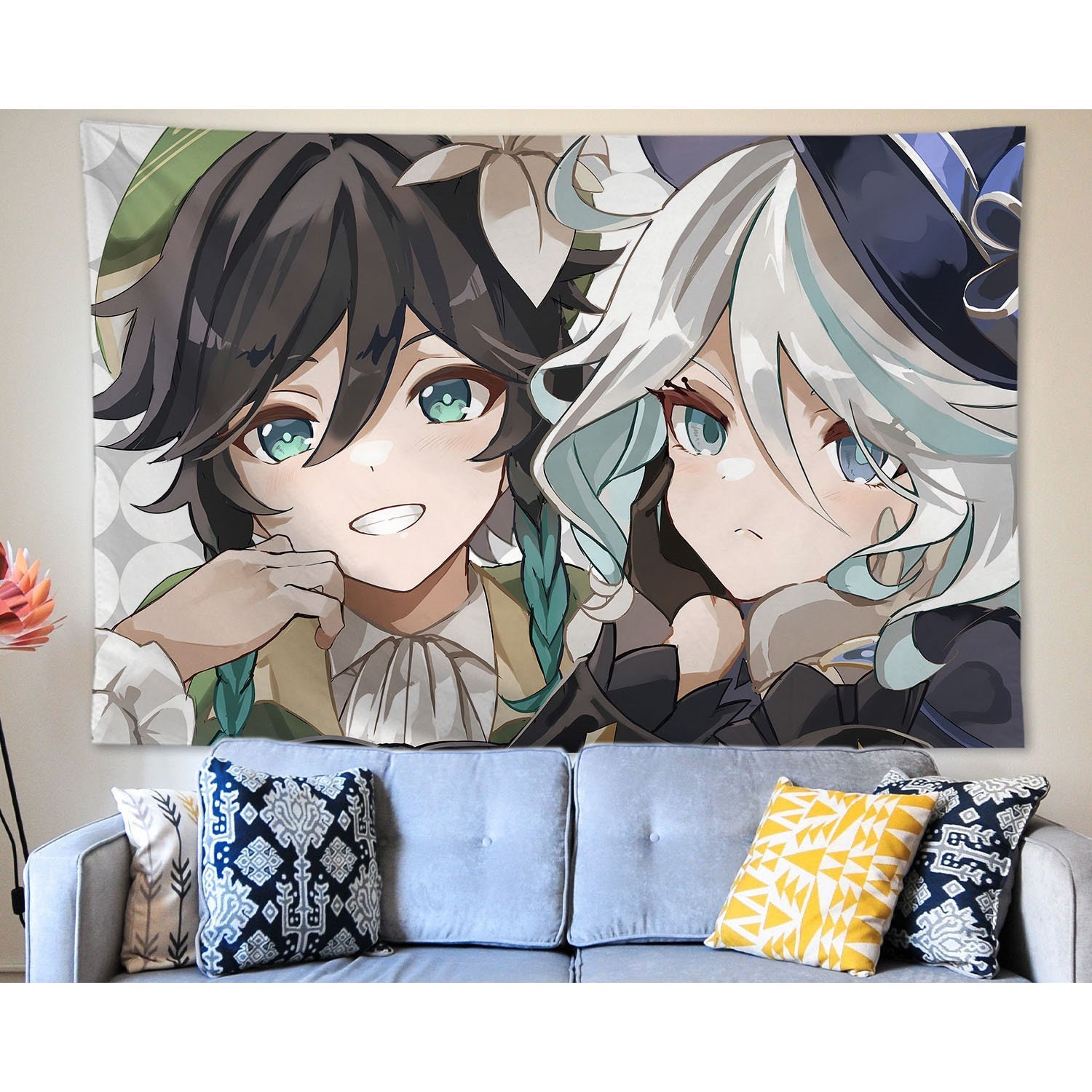 Anime Tapestry Wall Hanging Genshin Impact Furina Venti Tapestry Wall ...