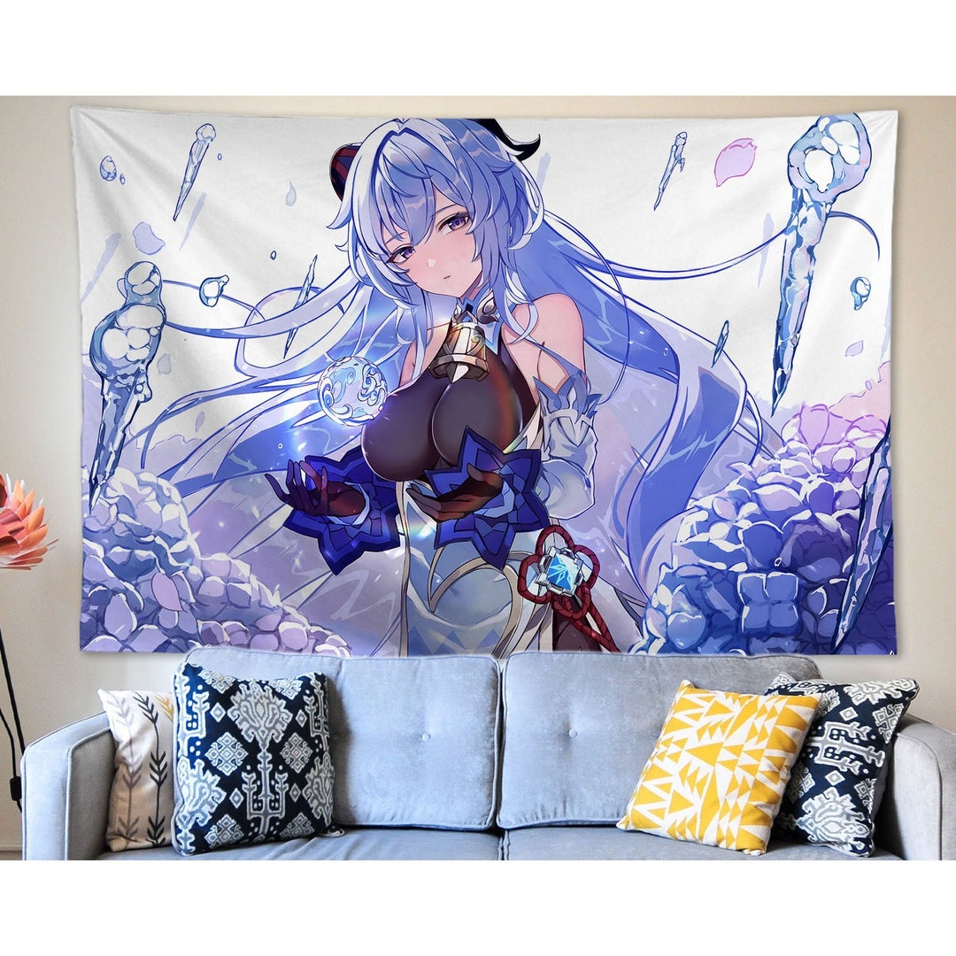 Anime Tapestry Wall Hanging Genshin Impact Ganyu Tapestry Wall Art Home ...