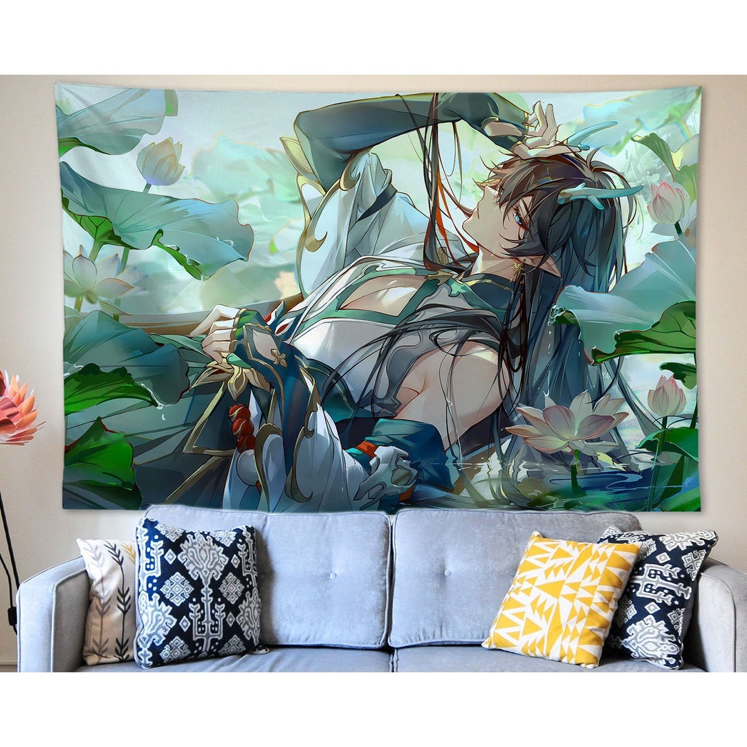Anime Tapestry Wall Hanging Honkai Star Rail Dan Heng Tapestry Wall Art ...