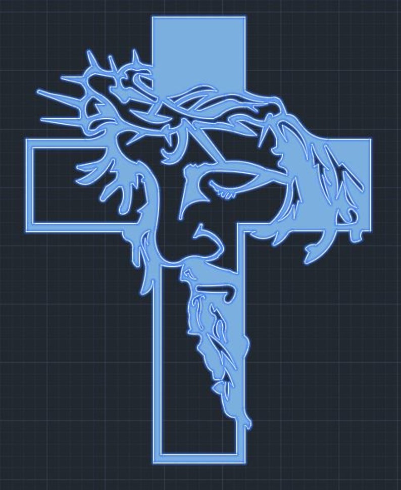 Jesus's Cross DXF File - Digital Download- File(s) Only- Plasma or ...