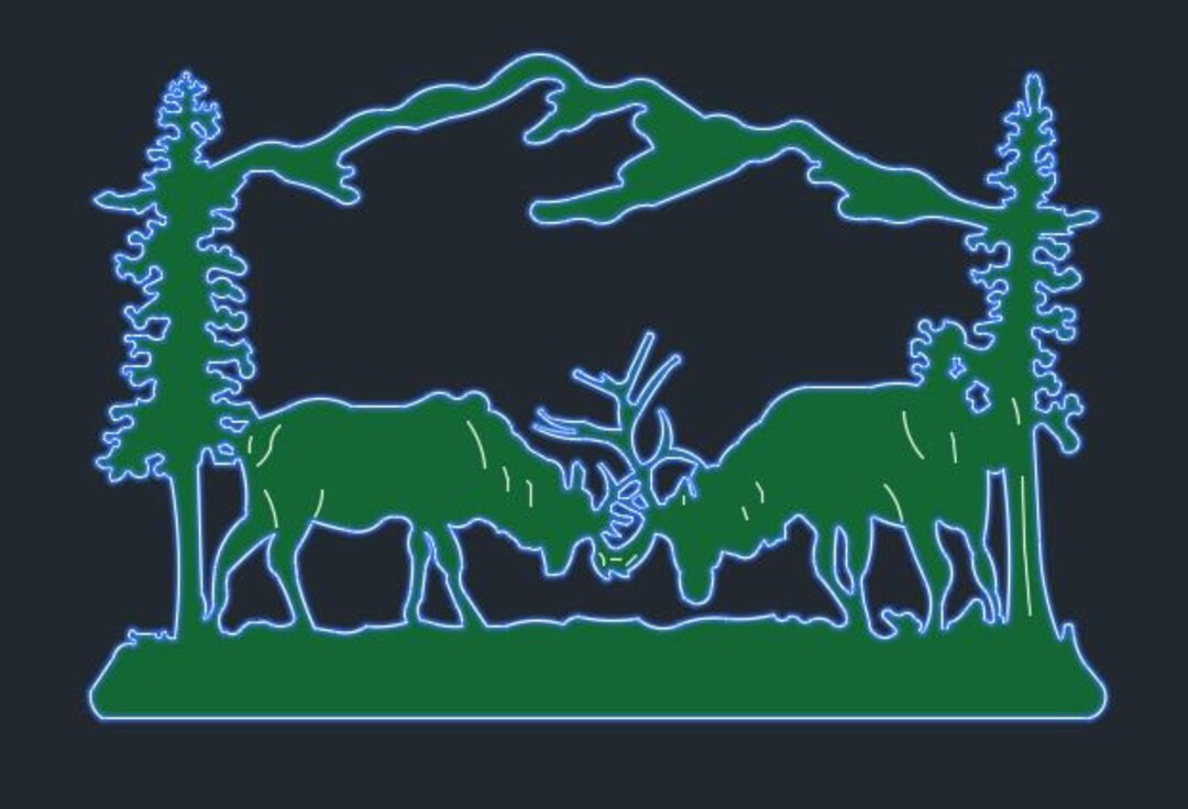 Elks in the Forest Design for Gates and More DXF File - Digital ...
