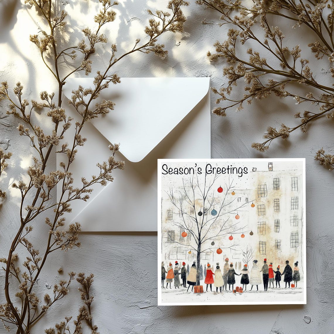 Christmas Card – Illustration Christmas Card of a Community in Brooklyn ...
