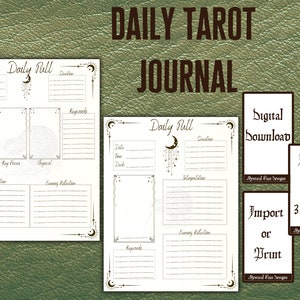 Daily Tarot Journal (single & 3 Card Pulls) - Etsy