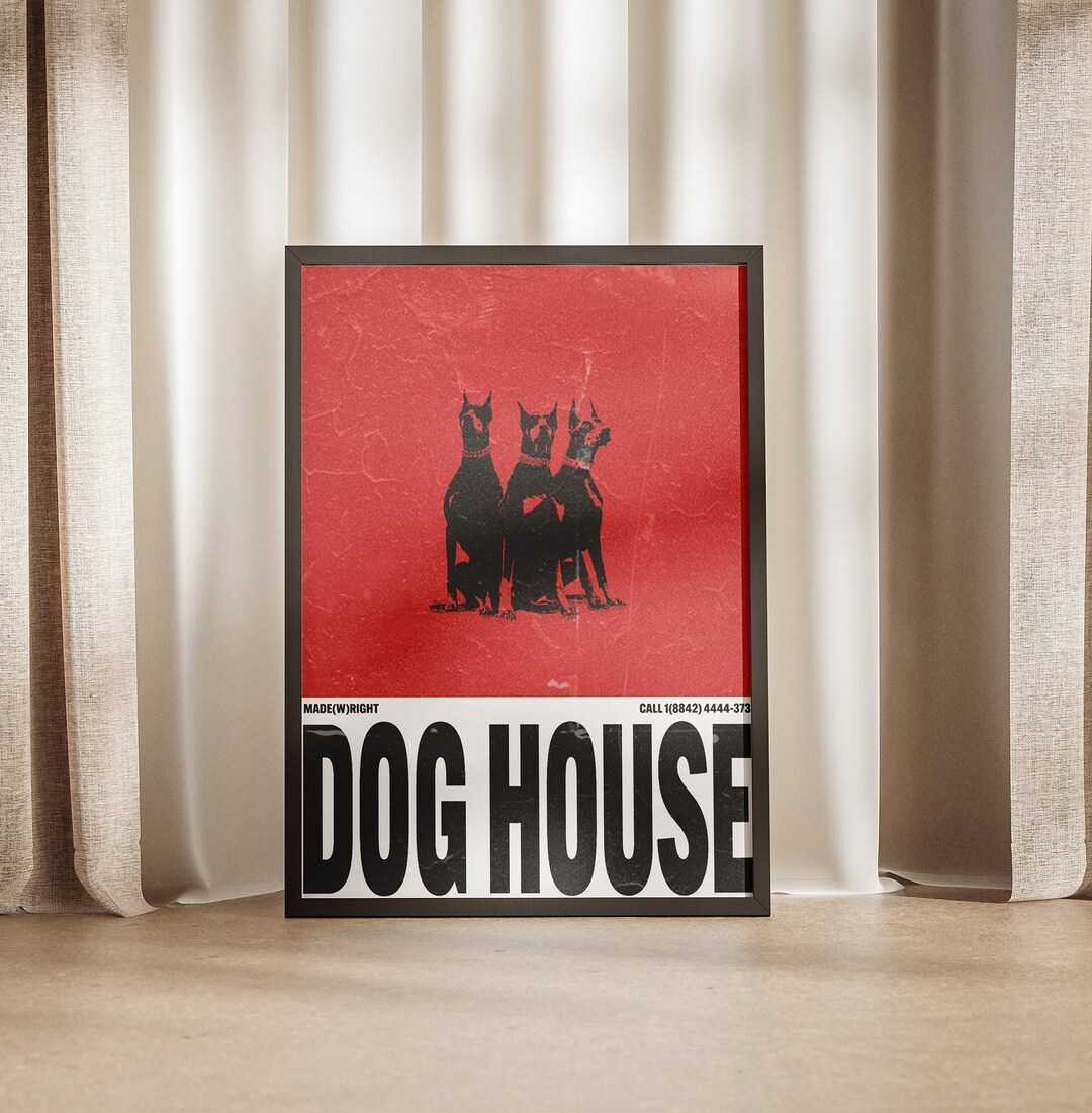 Poster: Dog House / Dog Poster, Wall Hangings, Dog House, Grunge ...